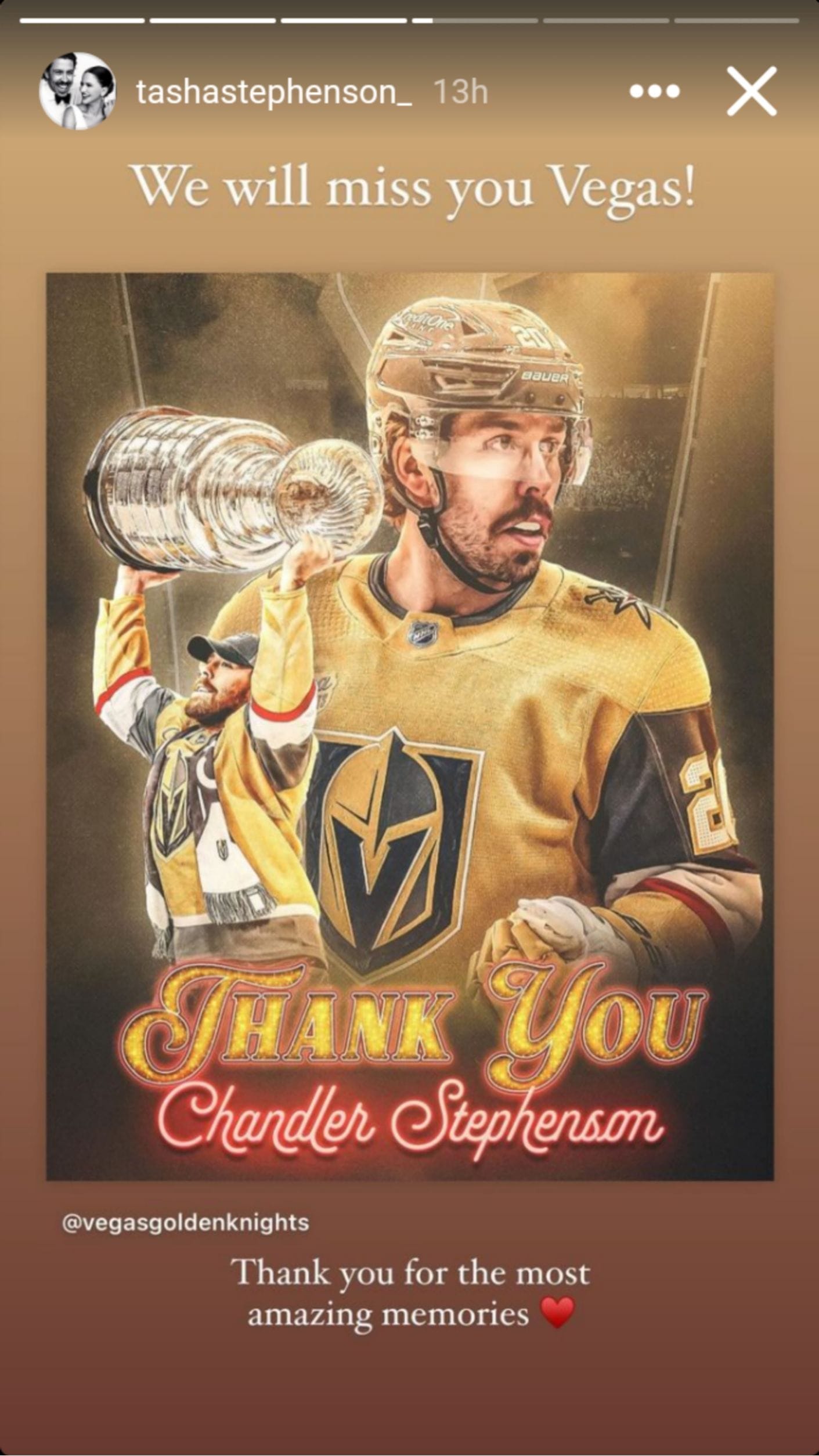 "Gonna miss my girls so much": Chandler Stephenson's wife Tasha shares ...