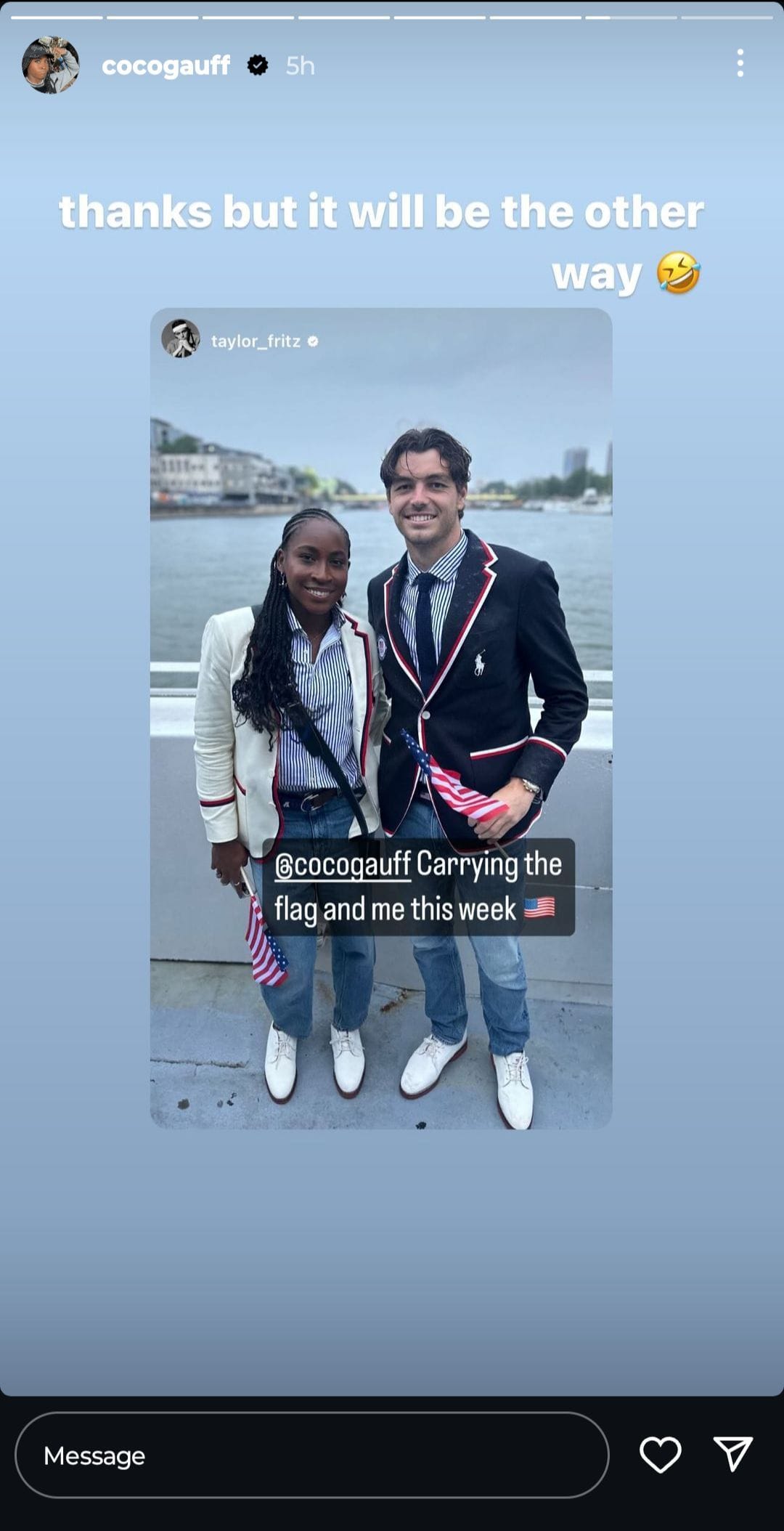 "Coco Gauff carrying the flag and me this week"- Taylor Fritz banters ...