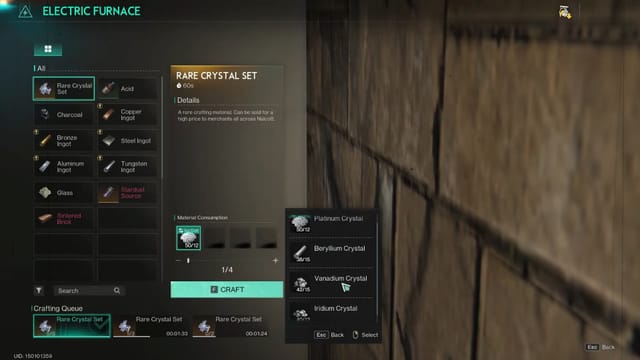 How to unlock and craft Rare Crystal Sets in Once Human