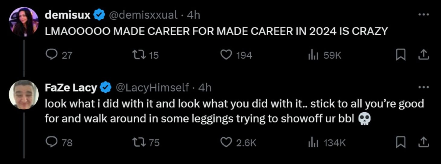 "Shut up fatty" - Kick streamer Demisux and FaZe Lacy get into a feud ...