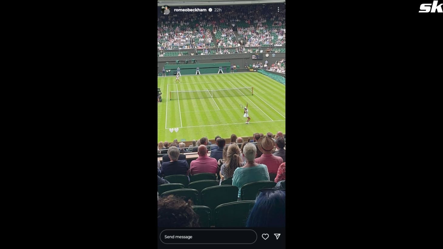 David Beckham's son Romeo catches Emma Raducanu in action at Wimbledon ...