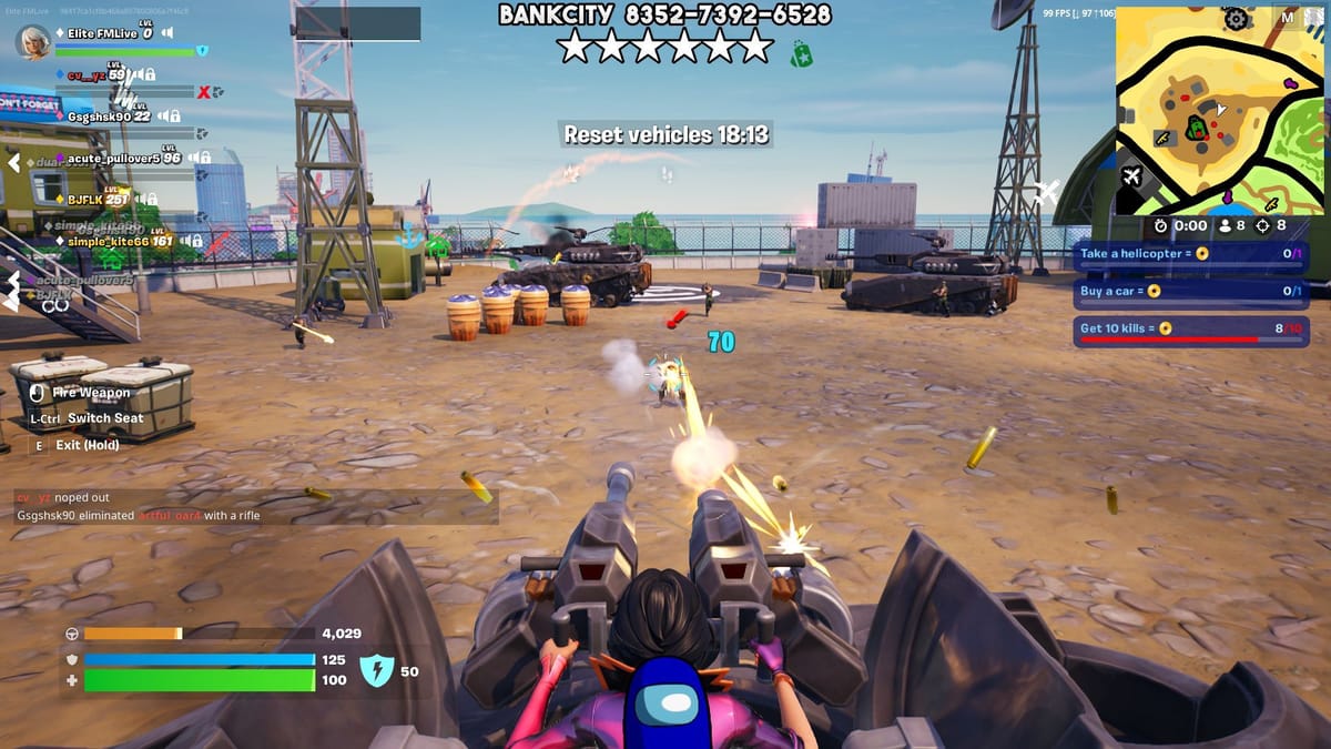 Fortnite Bank City FFA-RP: UEFN map code, how to play, and more