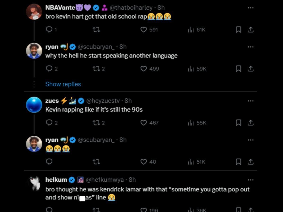 "Kevin's entrance is so hard" - Fans react as Kevin Hart's verse in AMP Cypher 2024 video goes viral