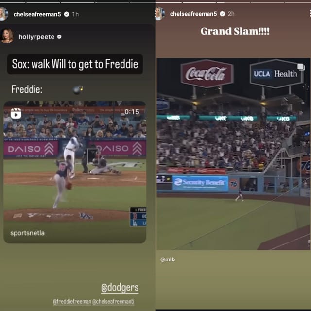 Freddie Freeman's wife Chelsea reacts to husband's game-changing grand ...