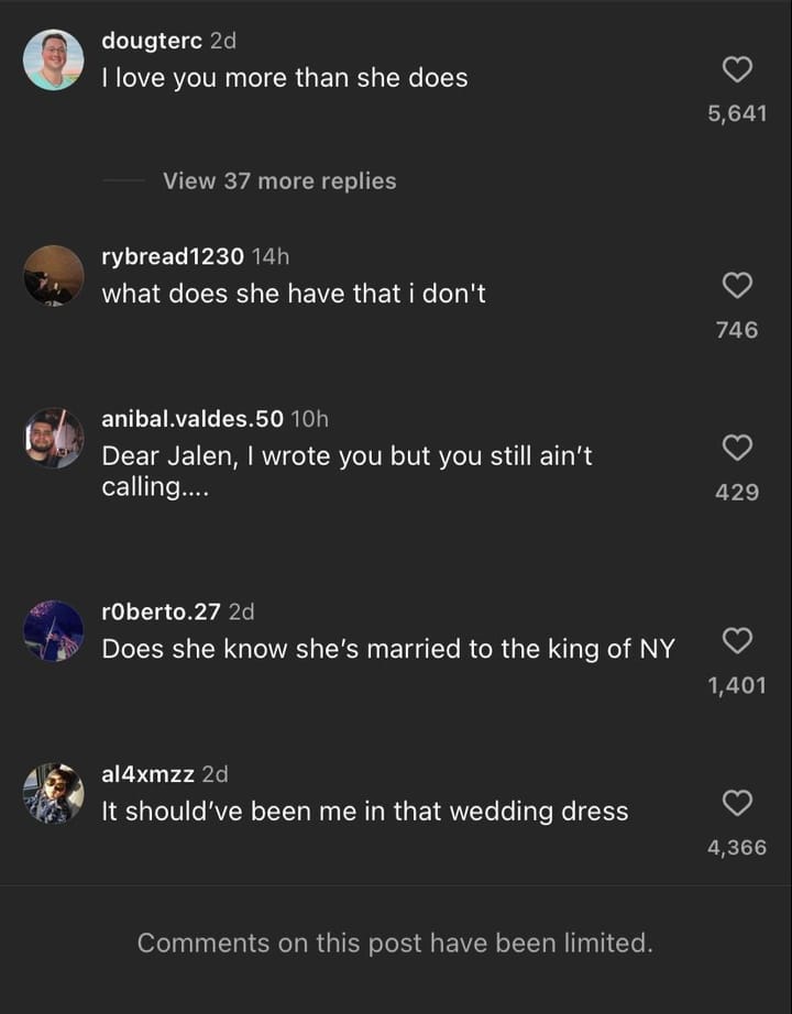Jalen Brunson blocks comments on wedding anniversary post after Knicks ...