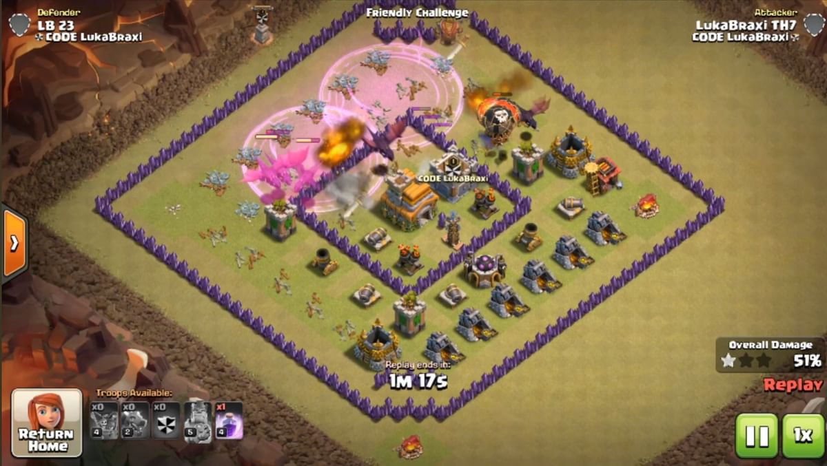 Clash of Clans: Town Hall 7 Clash of Clans Rage DragLoon attacking ...