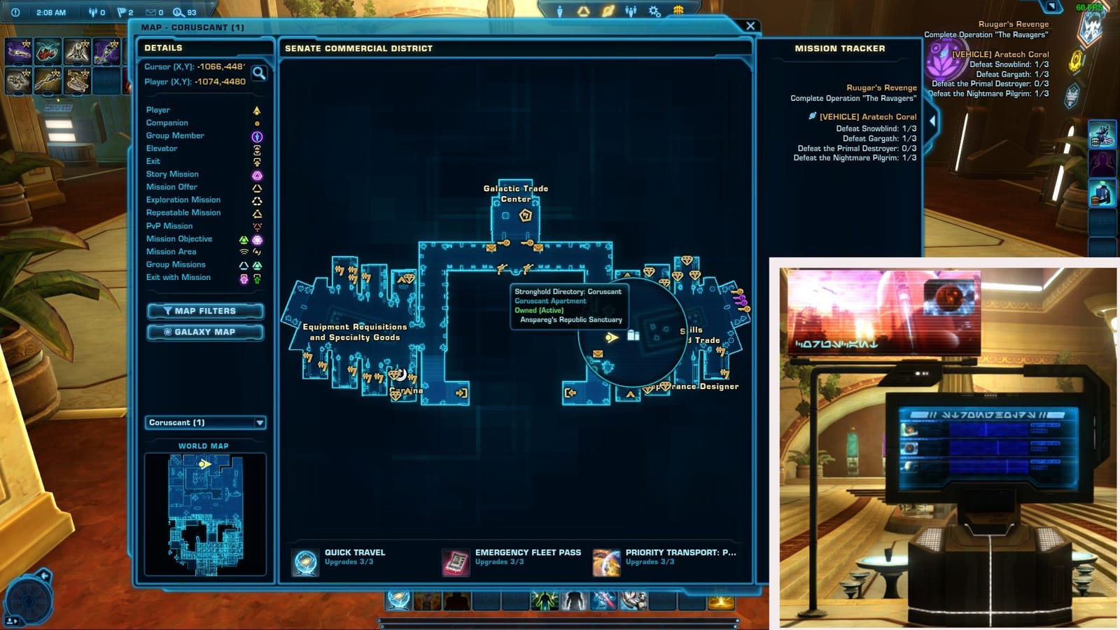 All Stronghold locations in SWTOR