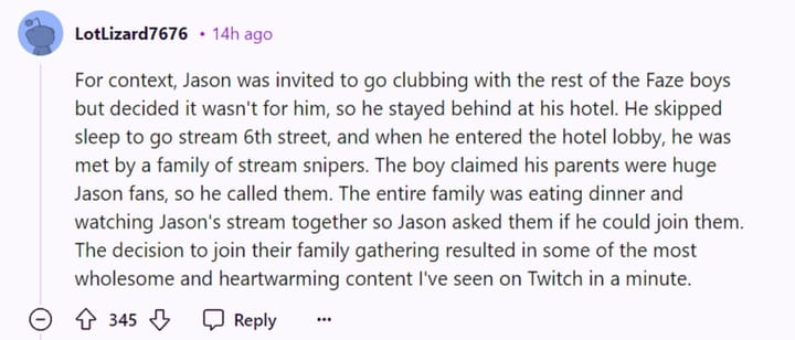 FaZe Jasontheween donates $10K to cancer patient live on stream, fans react