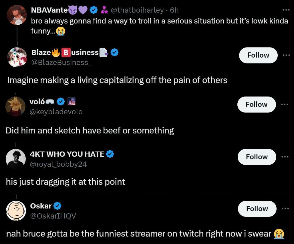 "Corniest streamer alive" - BruceDropEmOff seemingly mocking Sketch ...