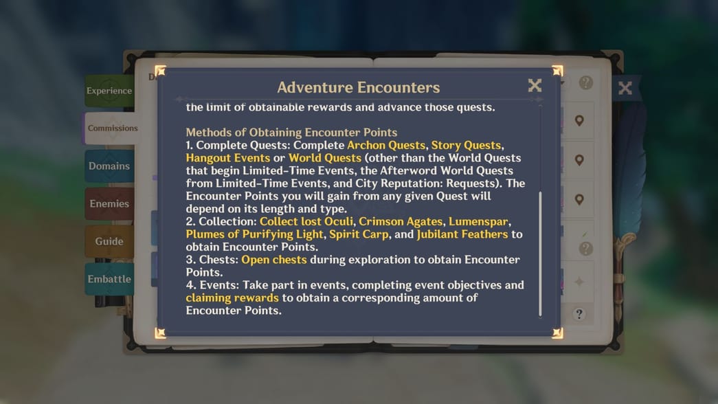 Complete Genshin Impact Encounters Point guide