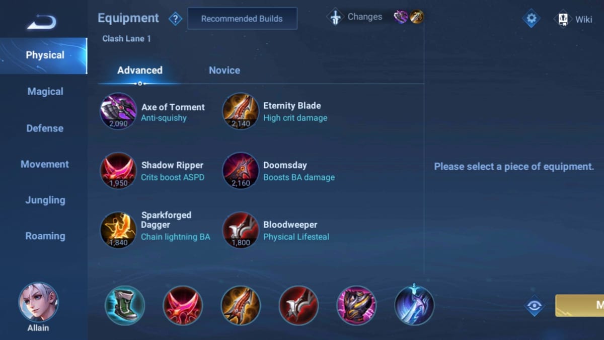 Allain build in Honor of Kings: Best Equipment, Arcanas, Battle Spell ...