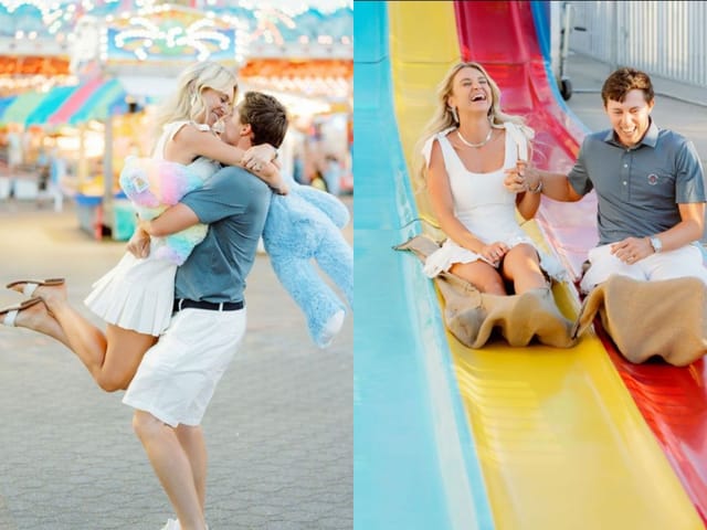 In pics: Matt Fitzpatrick’s amusement park-themed engagement photoshoot ...