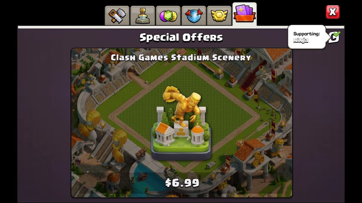 Clash of Clans Clash Games Stadium Scenery: Cost and design explained