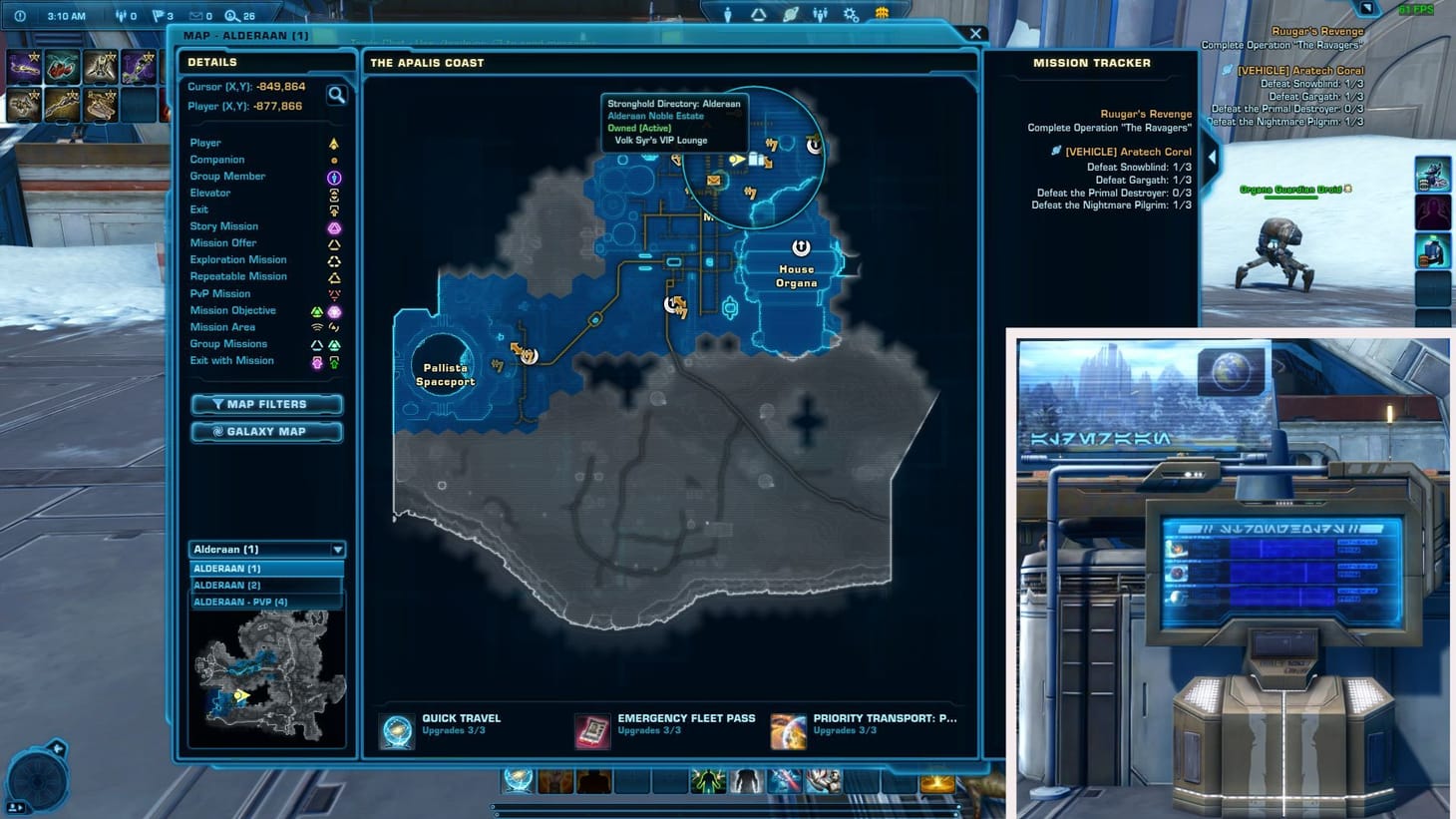 All Stronghold locations in SWTOR