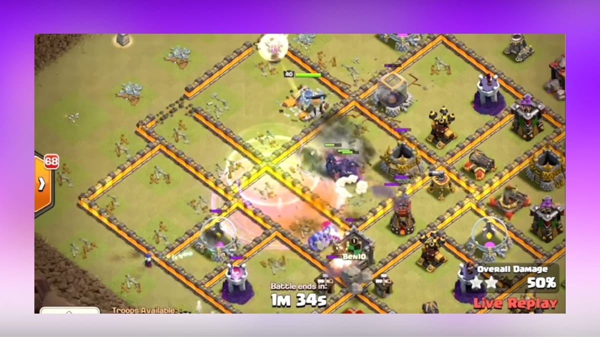 Town Hall 10 Clash of Clans Queen Charge Pekka Smash attacking strategy ...