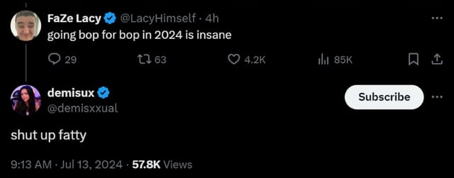 "Shut up fatty" - Kick streamer Demisux and FaZe Lacy get into a feud ...