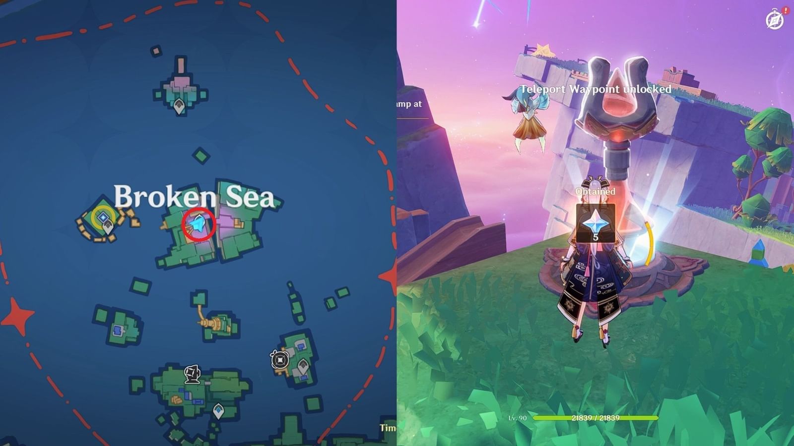 Genshin Impact Simulanka teleport waypoint locations