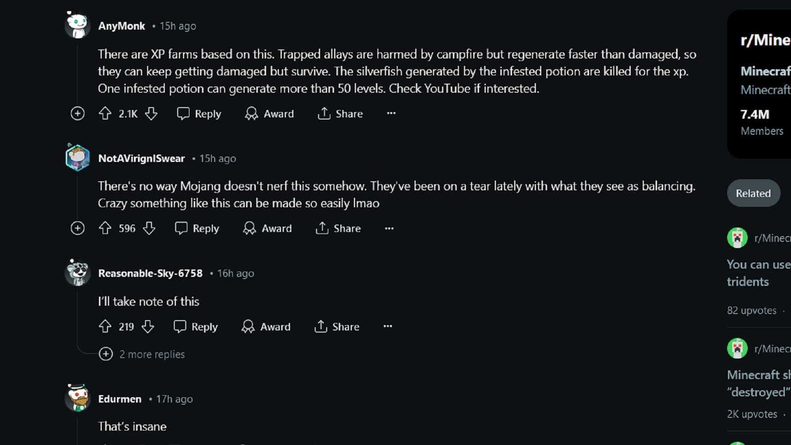 Minecraft player shares simple trick to farm XP using new infested potions
