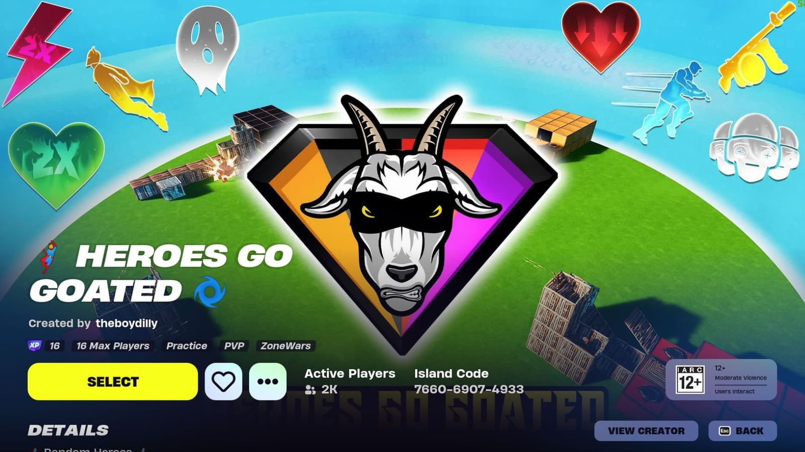 Fortnite Heroes GO GOATED: UEFN map code and how to play