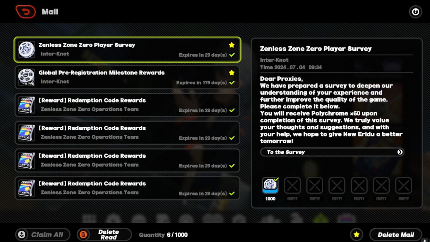 Zenless Zone Zero pre-registration milestone rewards collection guide