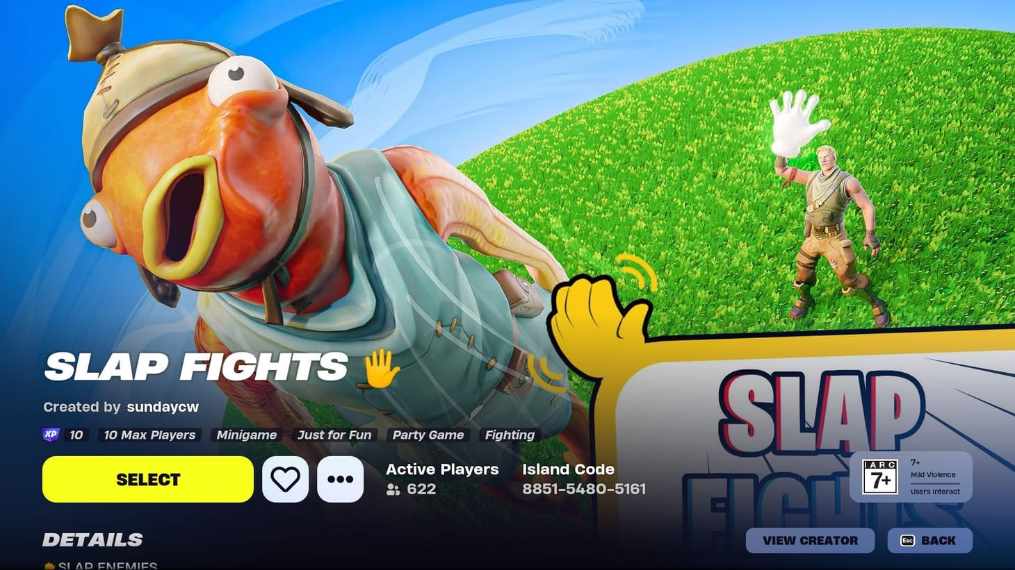 Fortnite Slap Fights: UEFN map code, how to play, and more
