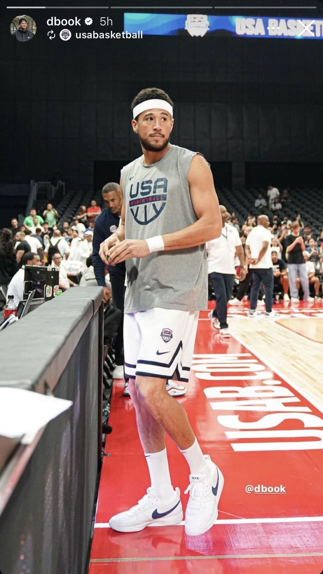 In Photos: Devin Booker drops new colorway for Nike Book 1 shoes during Team USA vs Serbia ...
