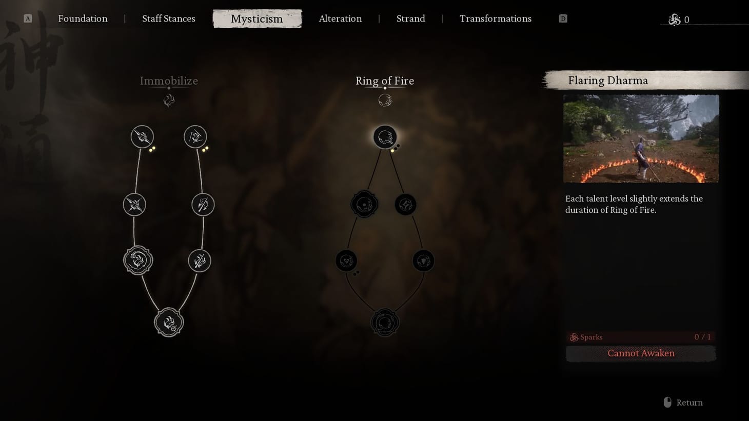 Best skills for Ring of Fire spell in Black Myth Wukong