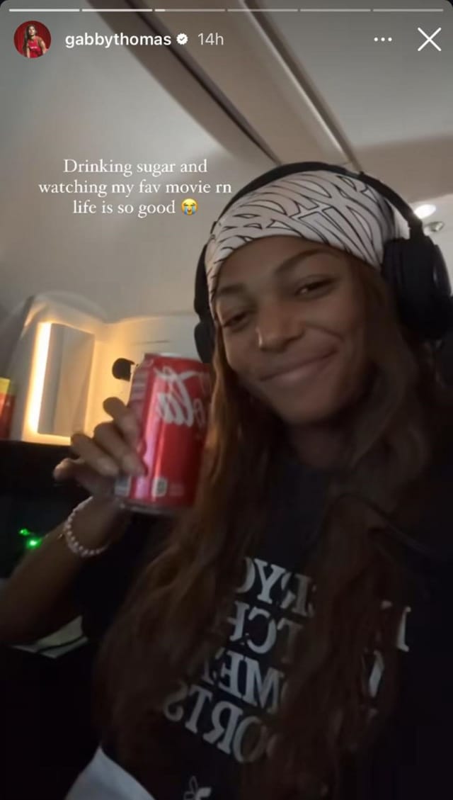 "Drinking sugar and watching my fav movie" - Gabby Thomas gives a sneak ...