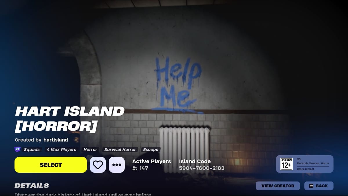 Fortnite Hart Island: UEFN map code, how to play, and more