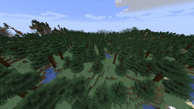 Where do spruce trees grow in Minecraft?