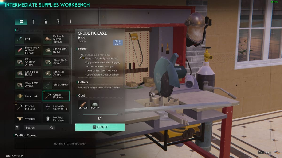 All pickaxe tiers in Once Human, and how to craft them