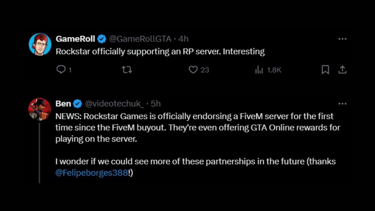 Rockstar Games is endorsing a GTA 5 FiveM server, giving $400k to players