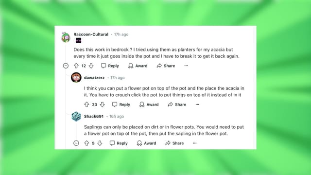 Minecraft player shares interesting build hack using decorated pots