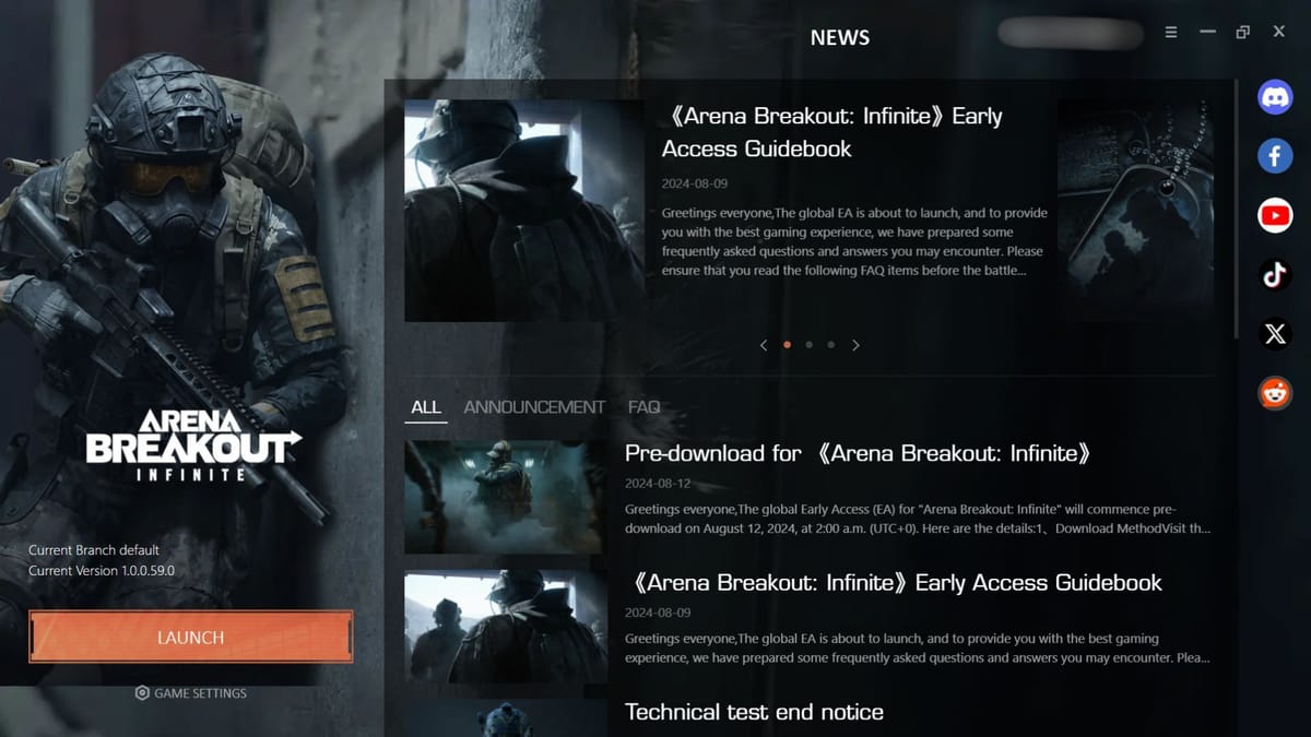 Arena Breakout Infinite Early Access pre-load size