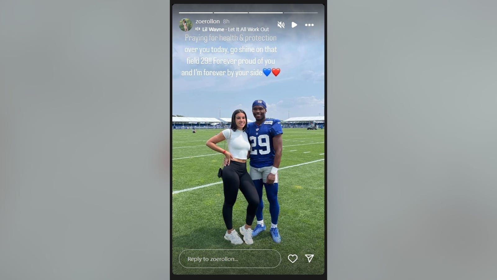 Giants rookie Tyrone Tracy Jr's girlfriend Zoe Rollon hypes RB's NFL ...