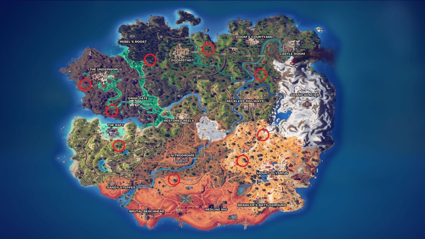 All Mod Bench locations in Fortnite Chapter 5 Season 4