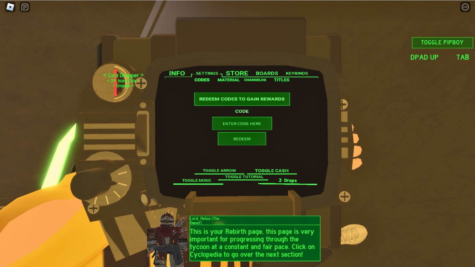 Fallout Tycoon Codes