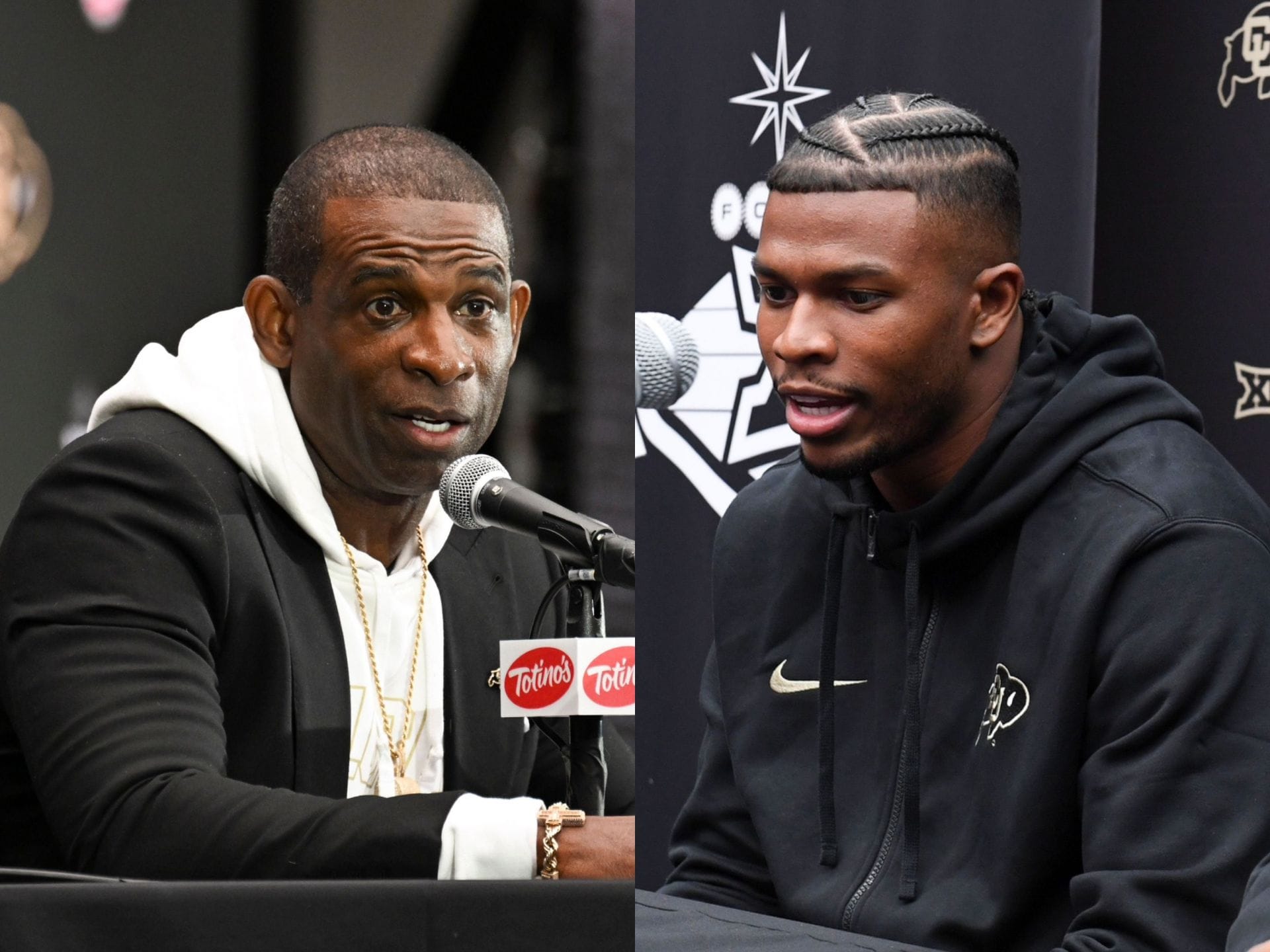 Coach Prime & Shilo Sanders team up on gridiron for Colorado's ...