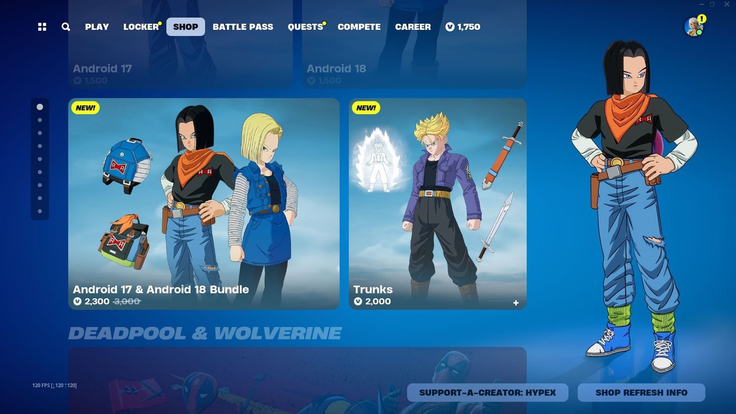 How to get Android 17 and Android 18 (Dragon Ball) skins in Fortnite
