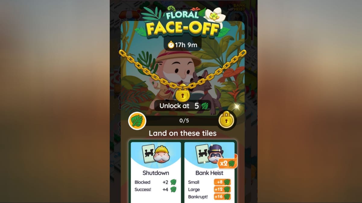 All Monopoly Go Floral Face-off rewards and how to get Leaf Tokens