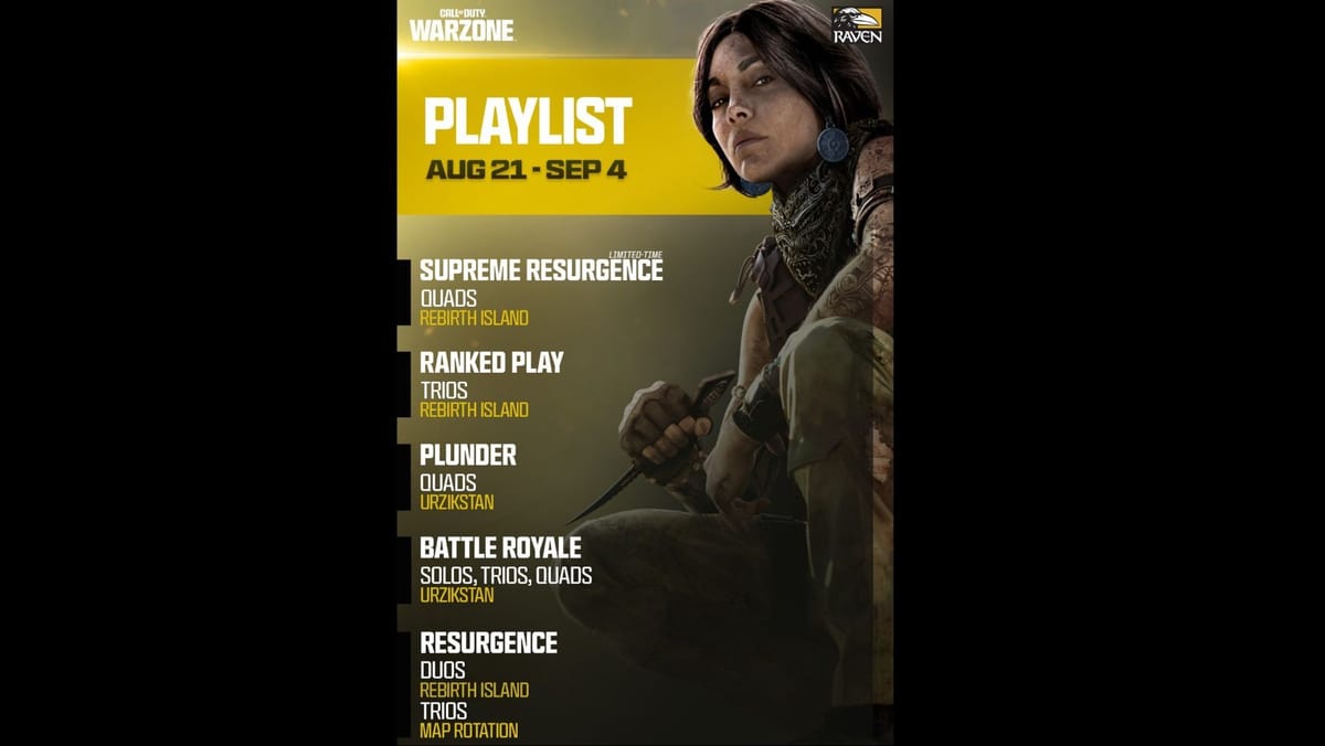 Warzone playlist update (Aug 21-Sep 4, 2024): Everything we know