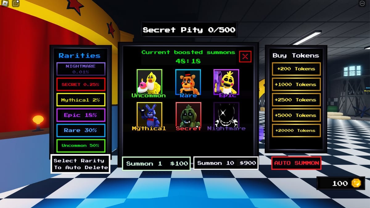 Five Nights TD: Trading value list (July 2025)