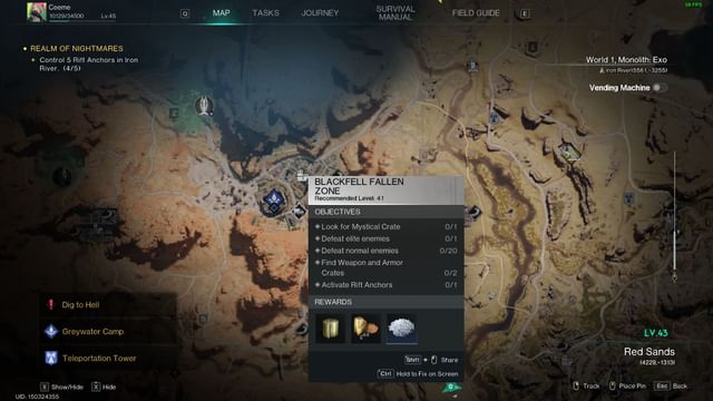 Once Human Pollution map: Polluted areas, explored