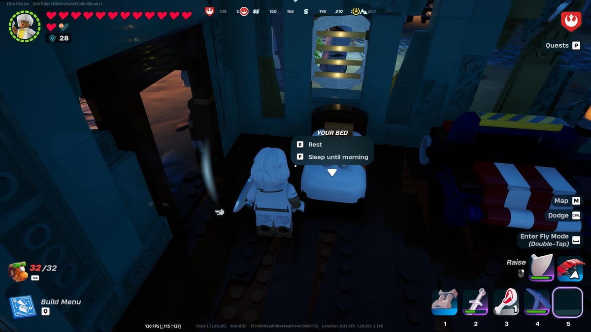 How to Sleep Until Morning in LEGO Fortnite