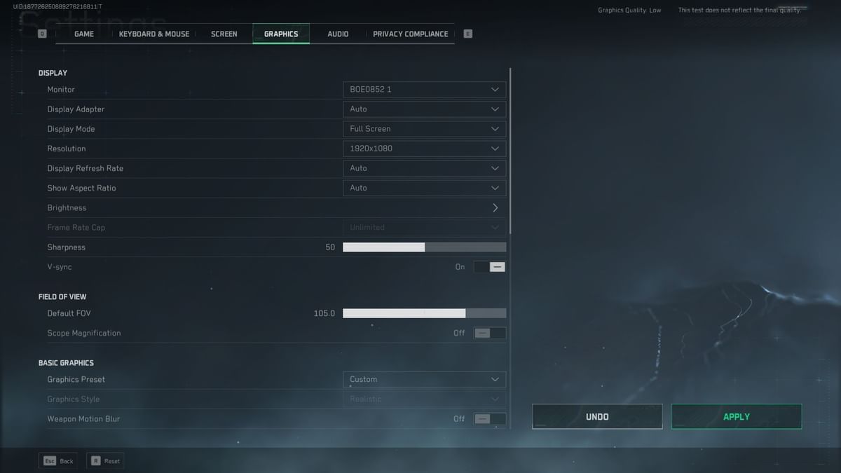 Best Delta Force: Hawk Ops graphics settings for Nvidia RTX 3060