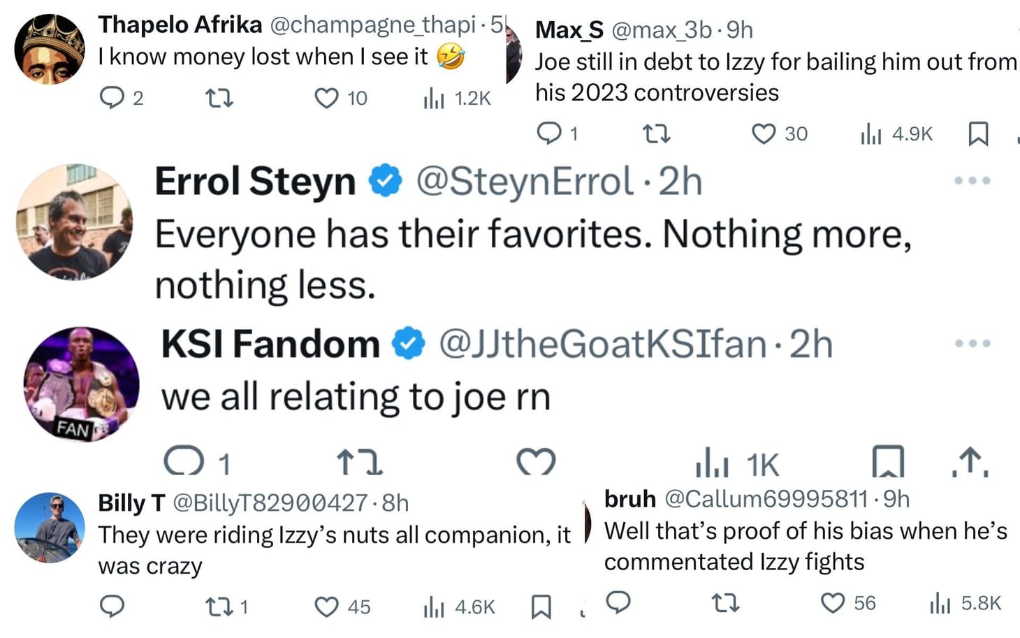 "Well that's proof of his bias," "Still in debt to Izzy" - Fans chime ...