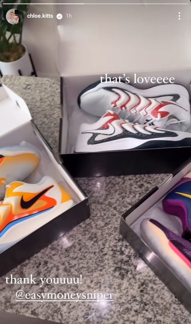 Chloe Kitts flaunts her latest addition of Kevin Durant's signature ...