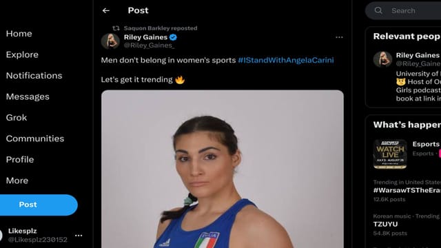 Saquon Barkley retweets Riley Gaines’ viral post questioning Olympic ...