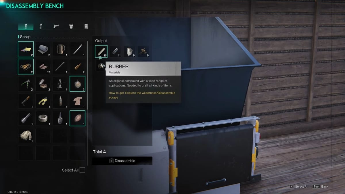 How to get Rubber in Once Human