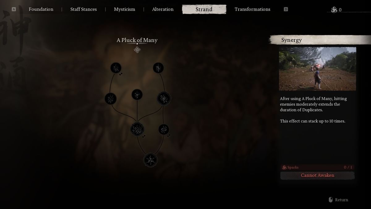 Best skills for A Pluck of Many spell in Black Myth Wukong